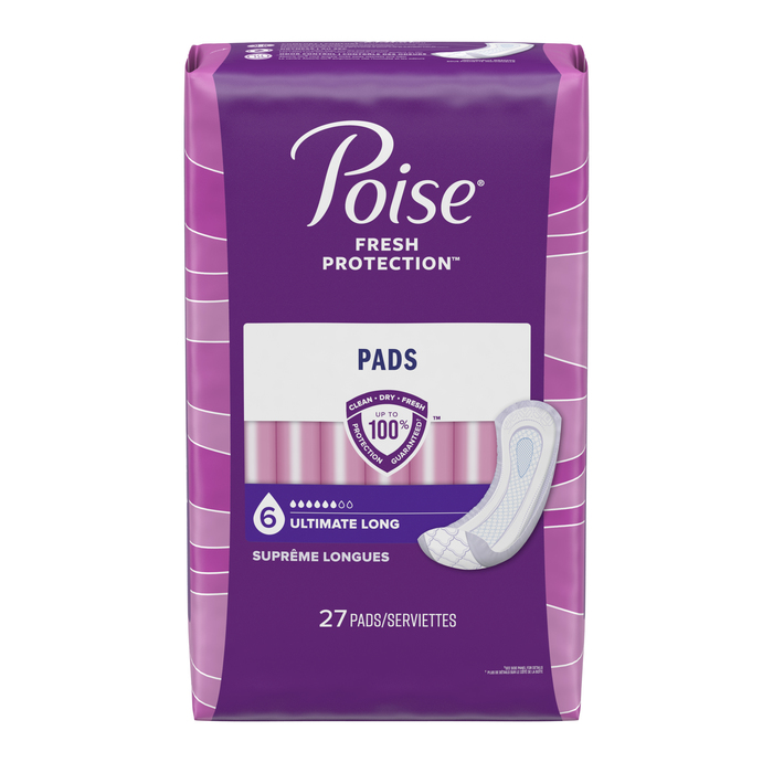 Poise Long Length Ultimate Absorbency Pads 4x27ct