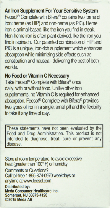 Feosol Bifera Hip & Pic Iron Complete Caplet 30Ct By Meda Pharma