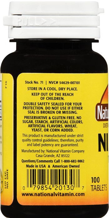 Niacin 100mg Tab 100 Count Nature's Blend