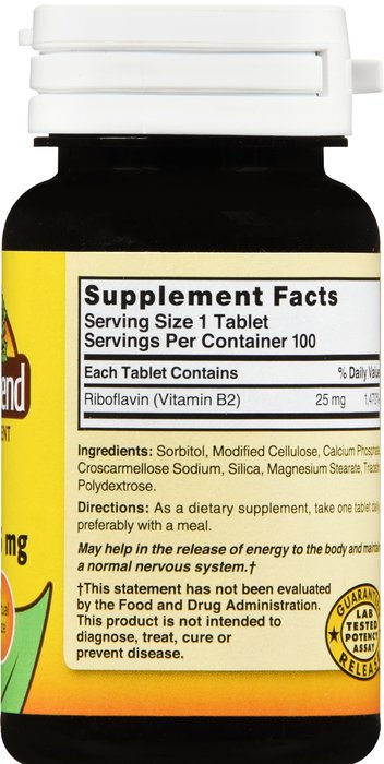 N/B Vit B-2 25 mg Tab 100 By National Vitamin Co