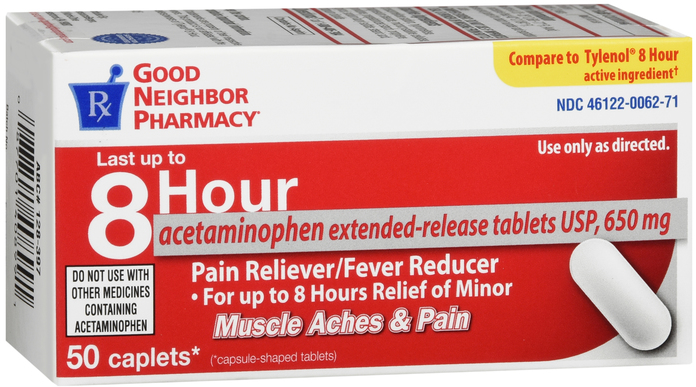 GNP APAP Acaetaminophen Generic Tylenol 650 mg Tab 50