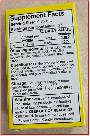 Iron Drops Child Alcohol Free 15 Mg/ml Drp 50ml By Patrin Pharma