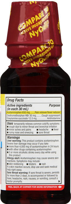 Good Neighbor Pharmacy Night Time Cold & Flu Cherry Liquid 8oz Gen Nyquil