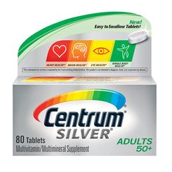 Centrum Silver Multivitamin Adults 50+ Tablets 80 Count
