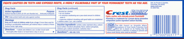 Case of 24-Crest Cavity Protection Fluoride Regular Mint Toothpaste Gel ...