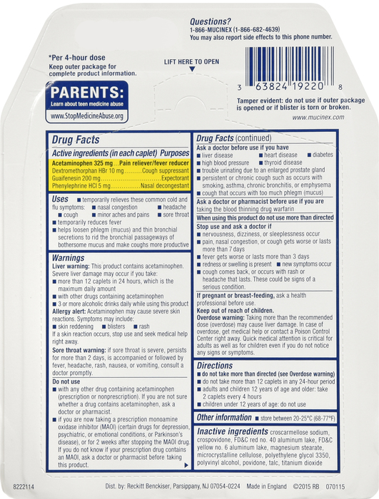 Mucinex Fast-Max Severe Cold Caplet 20Ct