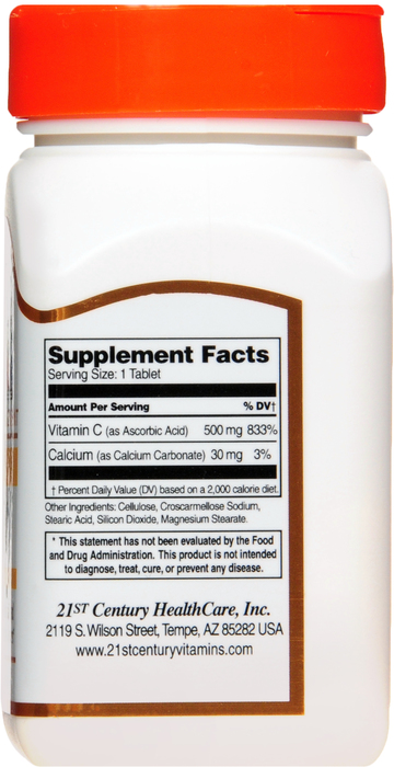 Pack of 12-Vit C 500 mg Tab 110 By 21st Century Nutritional Prod/GNP