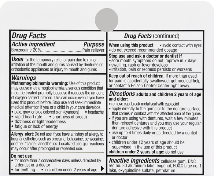 Benzodent Dental Pain Relieving Benzocaine 20% Cream Maximum Strength 0 ...