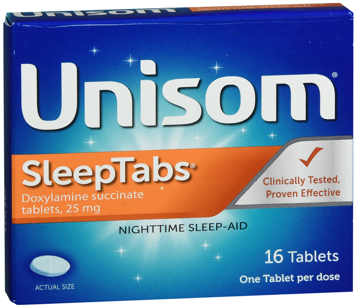 Unisom SleepTabs Nighttime Sleep-Aid Doxylamine Succinate 25 mg Tablets ...