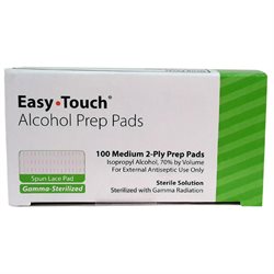 Easy Touch Alcohol Prep Pad 100 Count one case of 100 Boxes by MHC
