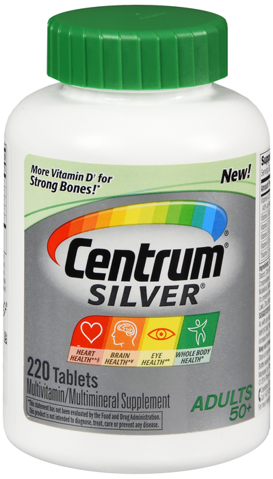 Centrum Silver Adult 50+Multivitamin Tablets 220 Count by Glaxo