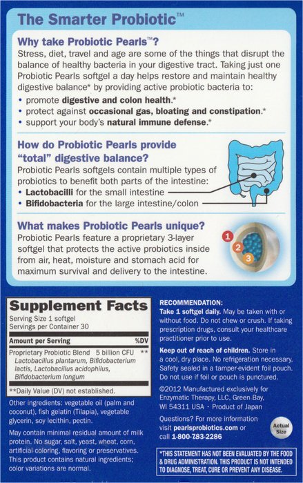 Pearls Probiotic Softgel Tab 30Ct