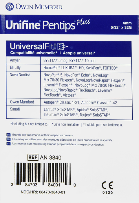 Pack of 12-Unifine Safe Control Pen Needles 30G 5mm 100 EA