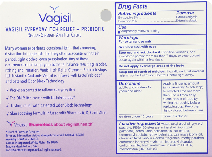 Vagisil Regular Strength Anti-Itch Vaginal Cream 1oz By Combe