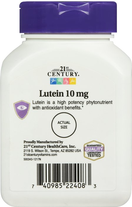 Lutein 10mg Tablet 60 Count By 21st Century Vitamins