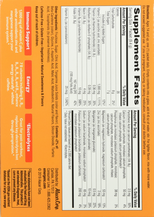 Emergen-C Vitamin C 1000mg Tangerine Packets 30ct by Glaxo