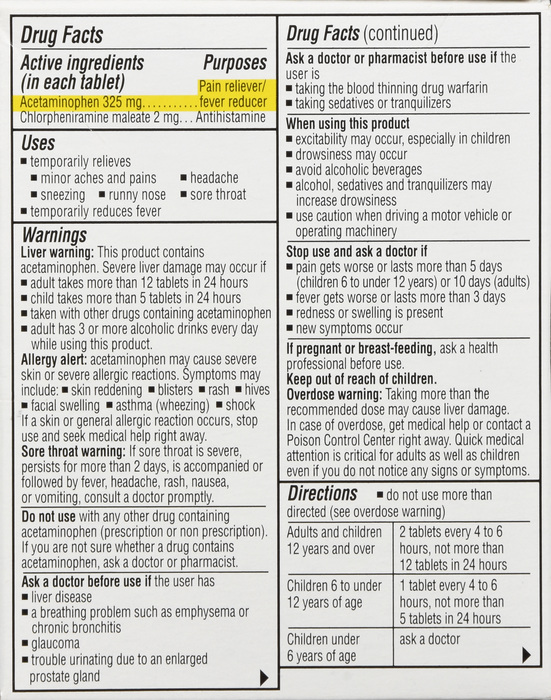 Coricidin Hbp Cold Flu Tablet 10 Count By Bayer Corp/Cons Health