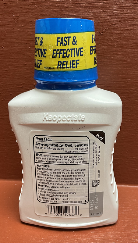 Kaopectate Bismuth Subsalicylate Diarrhea & Upset Stomach Reliever ...