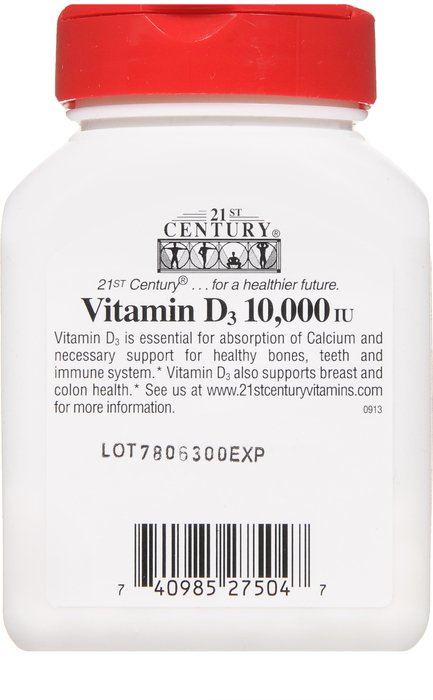 21st Century D3 250 mcg (10,000 IU) Tablets 110 EA