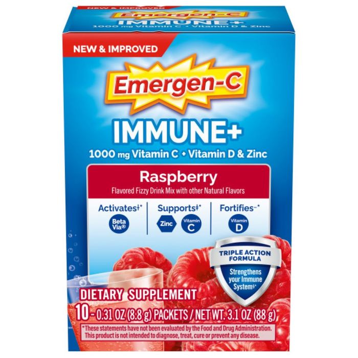 Emergen C Immune + Triple Action Raspberry Powder 10ct