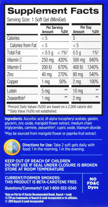 Preservision Areds 2 Formula Eye Vitamin Soft Gels 60 Count By
