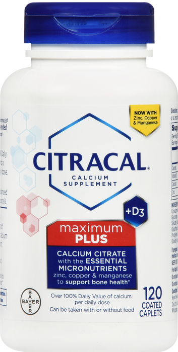 Citracal Maximum Caplet +D 315 Mg-250 Tab 120 by Bayer