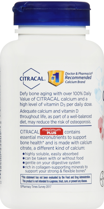 Citracal Maximum Caplet +D 315 Mg-250 Tab 120 by Bayer