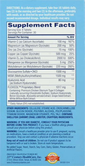 21st Century Arthri-Flex Advantage + Vitamin D3 Coated Tablets 120 EA