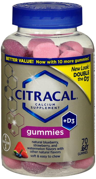 Citracal Calcium +D3 Suplmt Gummy 250 Mg-500 Chw 70
