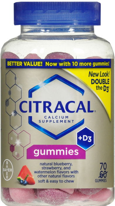 Citracal Calcium +D3 Suplmt Gummy 250 Mg-500 Chw 70