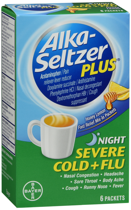 Alka-SeltzerPlus Severe Cold and Flu Night 20-10-650 Powder 6