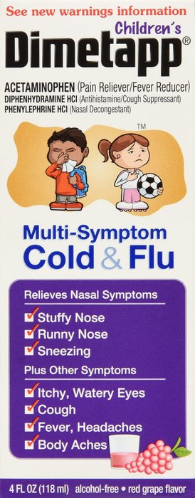 Dimetapp Child M/S Cold Flu Liquid 4 oz