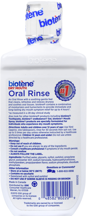 Pack of 12-Biotene Dry Mouth Oral Rinse A/F Liquid 8 oz By Glaxo Smith ...