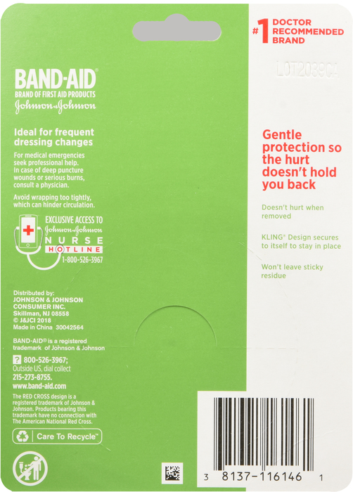 BAND-AID Hurt-Free Wrap 2 X 2.3 Yd 1ct By J&J Consumer