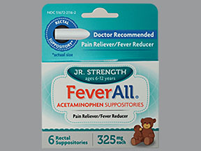 Feverall Acetaminophen 325mg Sup 6Ct