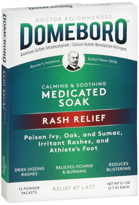 Domeboro Calming & Soothing Rash Relief Medicated Soak Powder Packets 12 EA