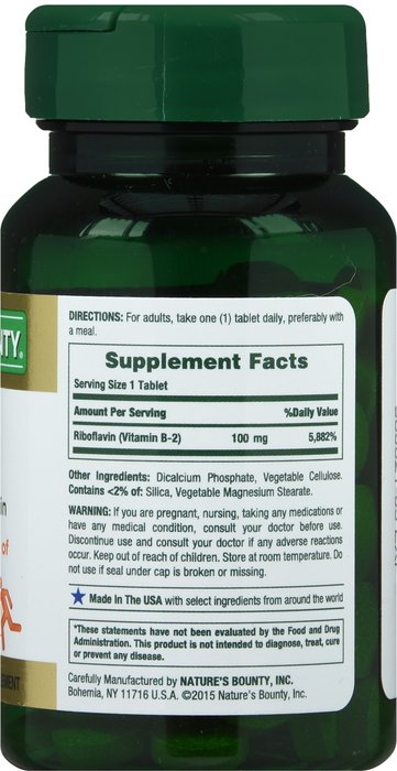 Natures Bounty Vitamin B-2 100 mg Tab 100 By Nature's Bounty