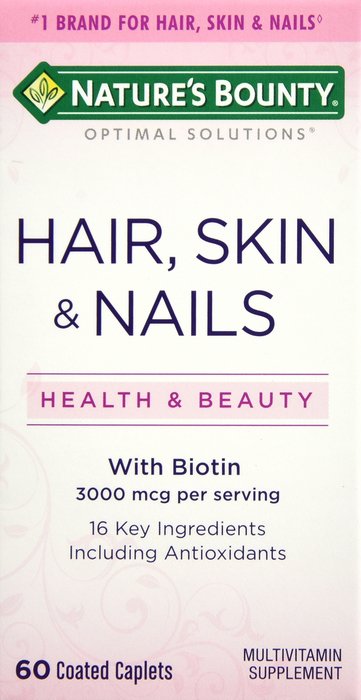 Nature's Bounty Hair, Skin & Nails Coated Caplets 60 EA