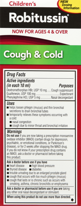 Robitussin Child Cough Cold Cf Syrup 4 oz by Pfizer