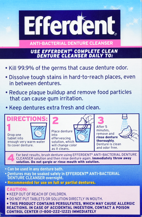 Case of 6-Efferdent Denture Cleanser Original 102ct By Medtech USA