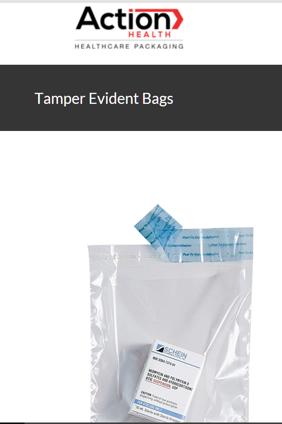 Tamper Evident Bags One Case Of 1000 8W X 10H 2 Mil Clear By Action Health.