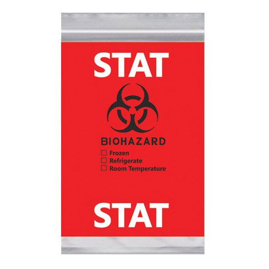 Econo-Zip Red Imprint Specimen Bags One Case Of 1000 Specimen Transport ...