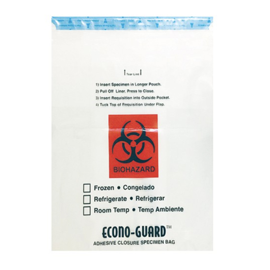 Econo-Guard Tamper Evident Specimen Bags One Case Of 1000 Specimen ...