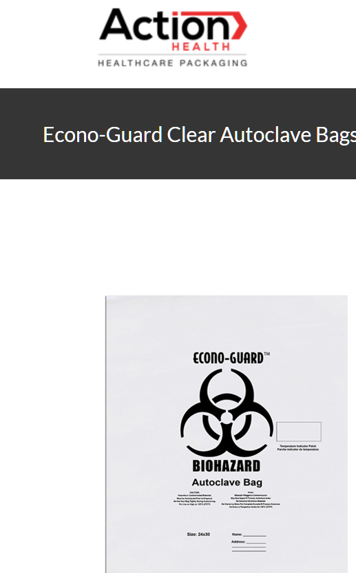 Econo-Guard Clear Autoclave Bags One Case Of 200 Polypropylene ...