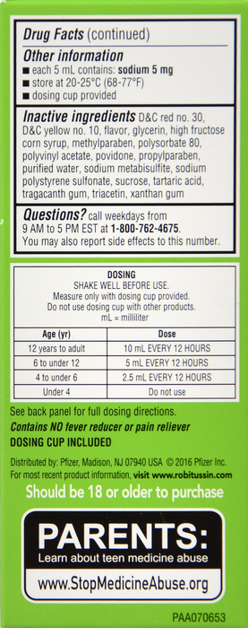 Robitussin 12Hr Cough Relief Orange 3 Oz By Pfizer