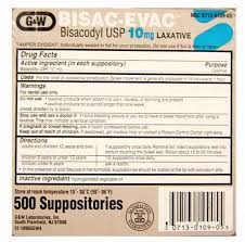 Bisacodyl 10 Mg Sup 500 by G&W