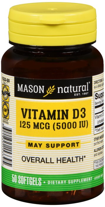 Vit D3 5000 Unit Cap 50 By Mason Distributors