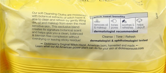 Dickinson’s Witch Hazel Daily Refresh Cleansing Cloths 25ct