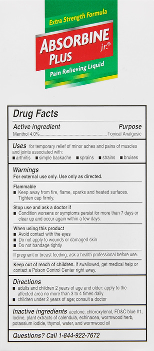 Absorbine Jr Plus Pain Relief Liquid 4 oz Case of 12