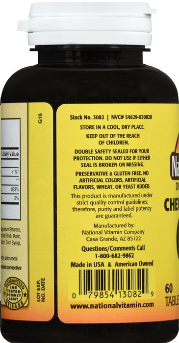 Natures Blend Vitamin C 500mg Chewable Tablet Sugar Free 60Ct